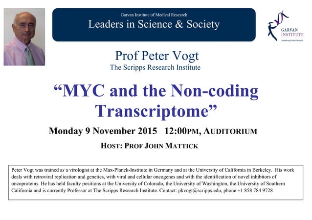 Leaders in Science and Society - Prof Peter Vogt | PDF