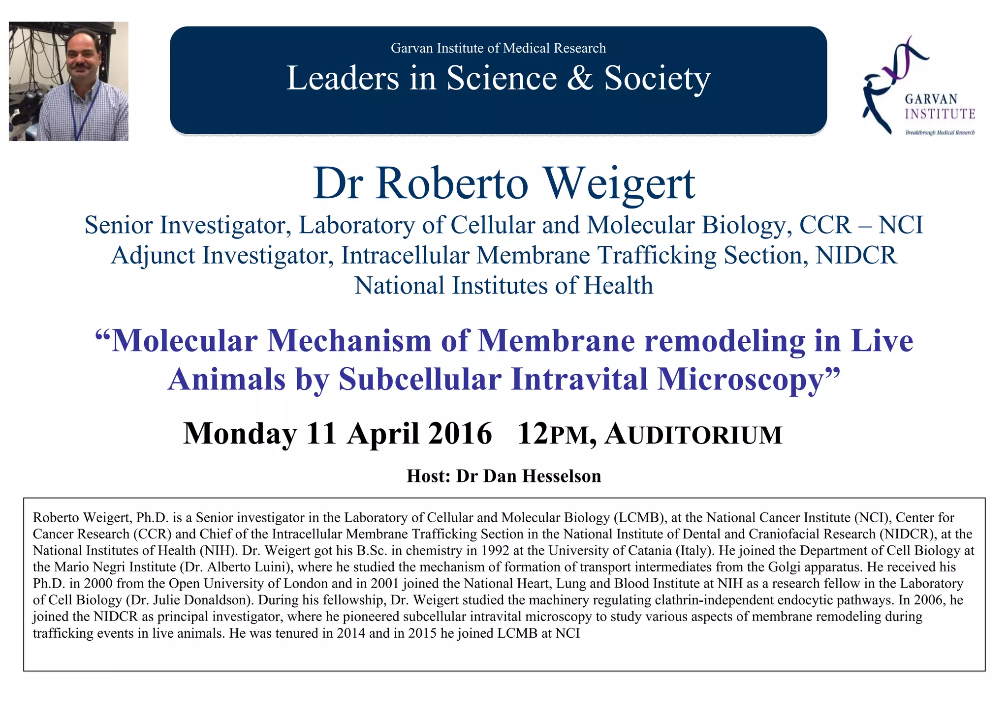 Leaders in Science and Society - Dr Roberto Weigert | PPT