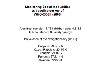 Lauren Lissner, Childhood Obesity - from surveillance to prevention | PDF