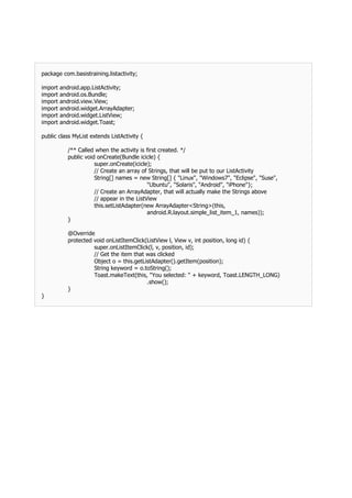 Day 8: Dealing with Lists and ListViews | PDF