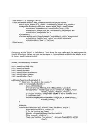Day 8: Dealing with Lists and ListViews | PDF