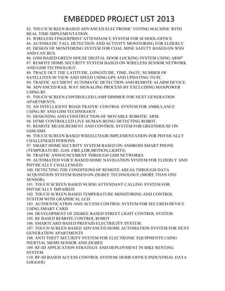 B.TECH/M.TECH EMBEDDED IEEE PROJECTS | PDF