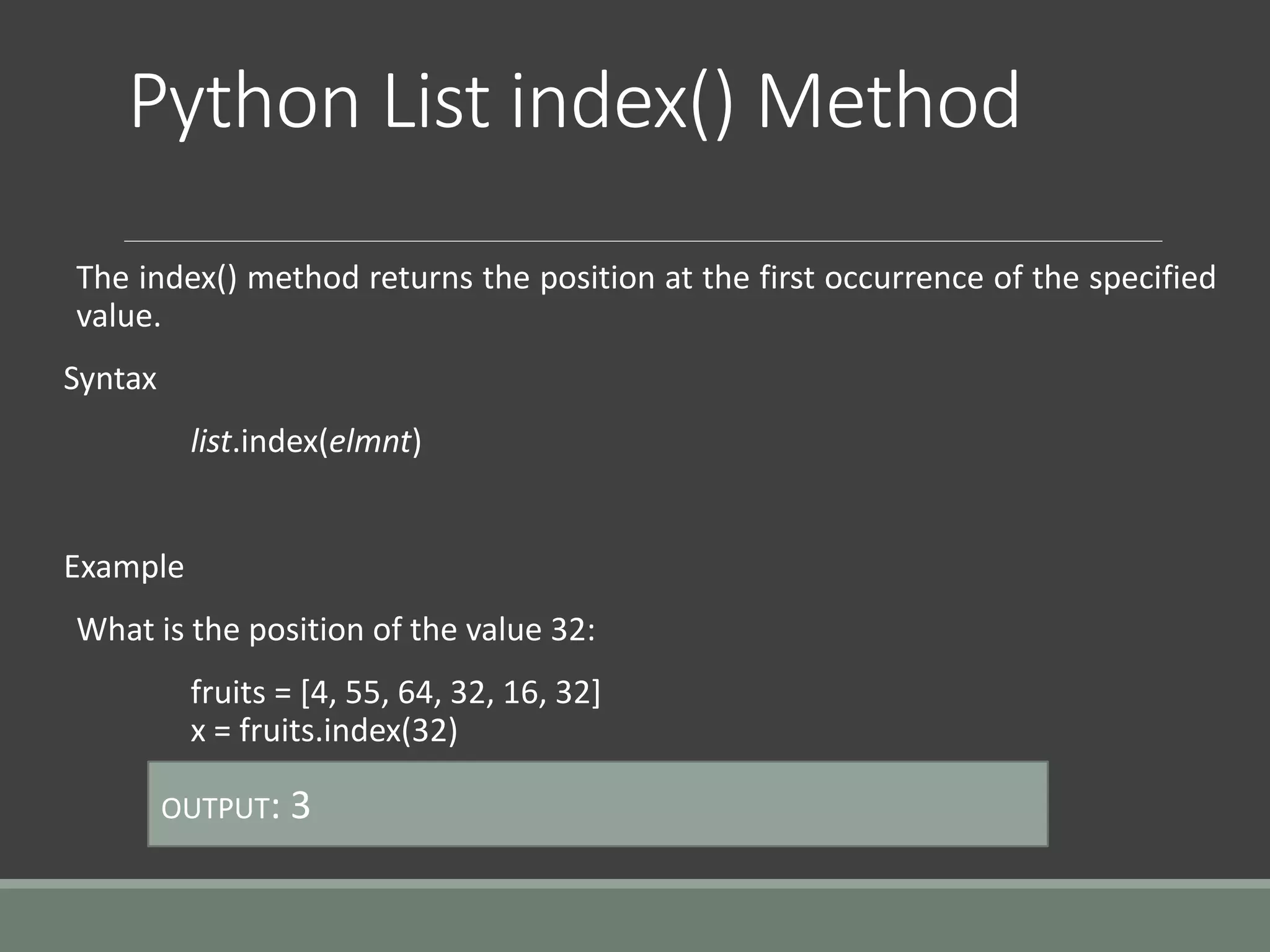 List in Python | PPTX