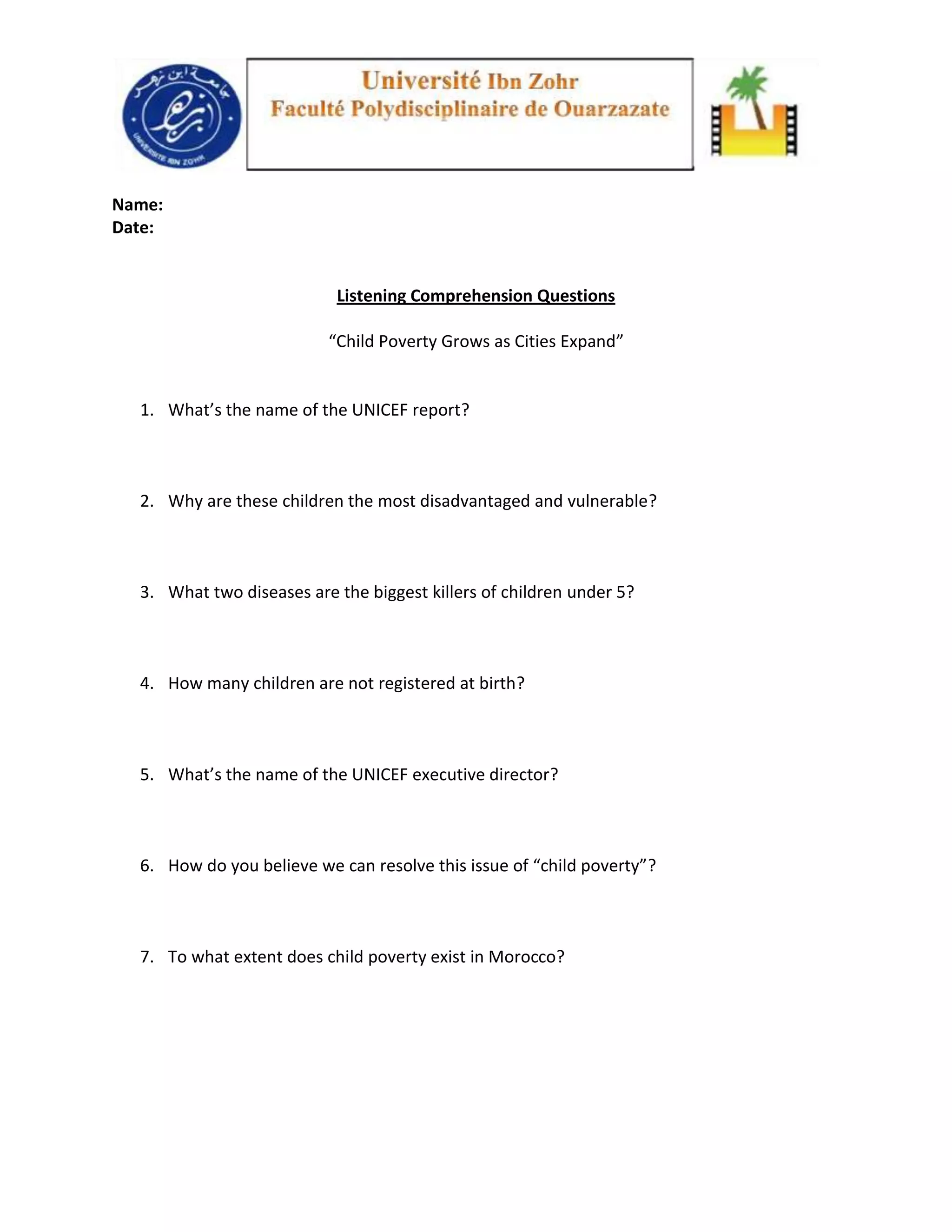 List. comp. questions child poverty | DOCX