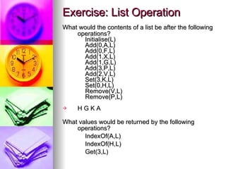 List Data Structure | PPT