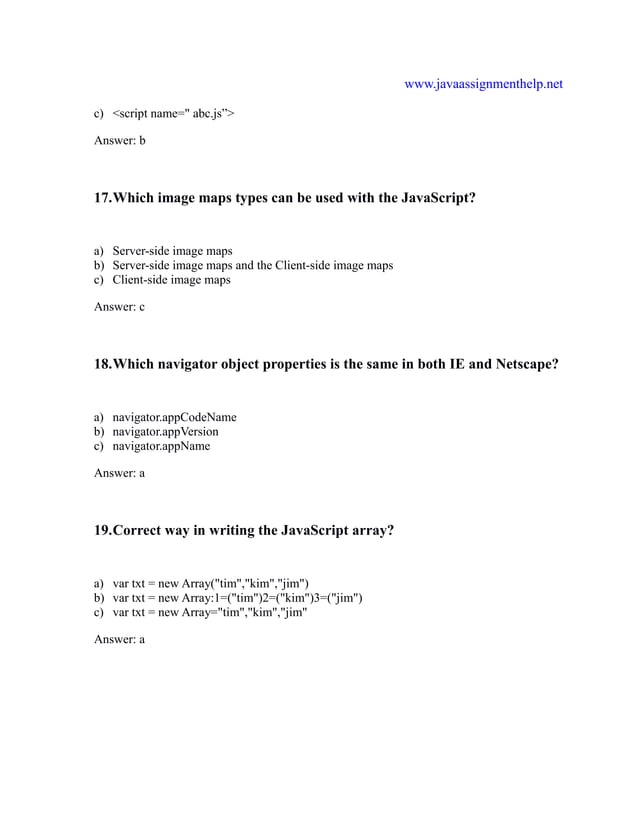 Java Multiple Choice Questions and Answers | PDF | Web Development ...