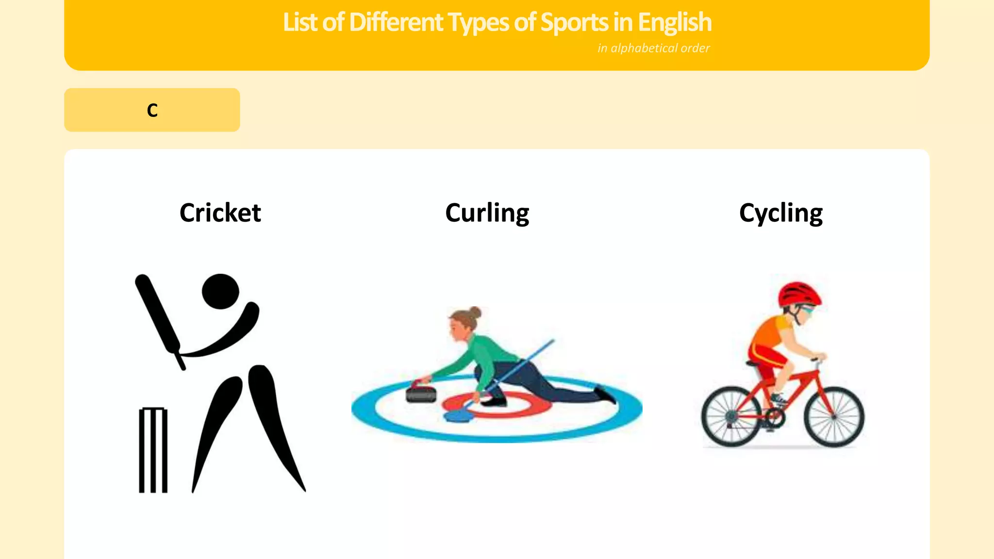 Different Types of Sports in English | PPTX
