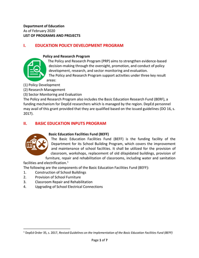 List of-programs-and-projects.final .ts- | PDF