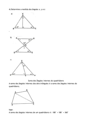 Lista de-exercicios-de-angulos-7-ano | PDF