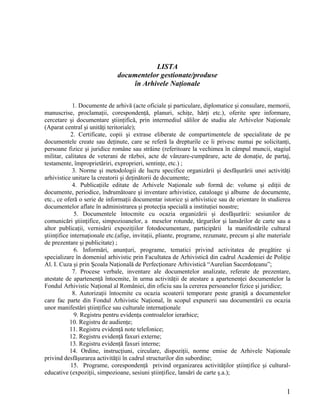 Lista%20documentelor%20gestionate produse%20de%20 anr | PDF