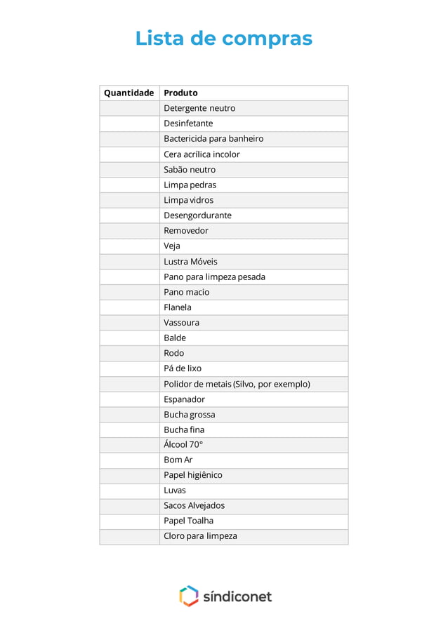 Sugestão de lista de compras - Atualizado | PDF