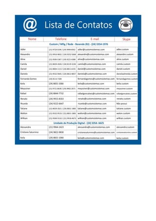 Lista de contatos | PDF