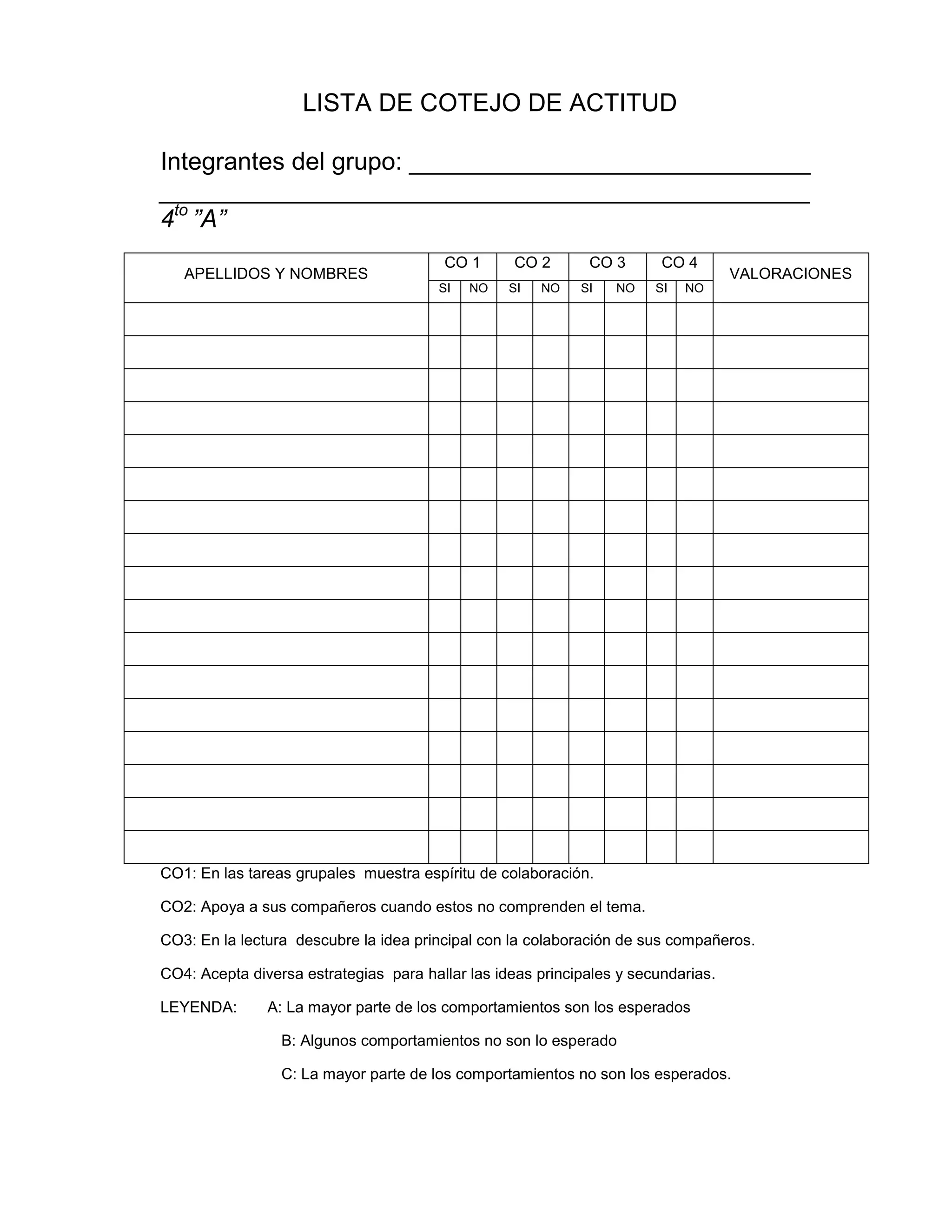 Lista de cotejo y observación | PDF