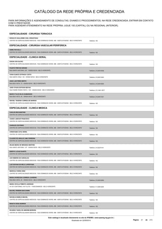 lista de credenciados do IPSEMG | PDF