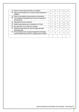 Lista de evaluación de habilidades sociales | PDF