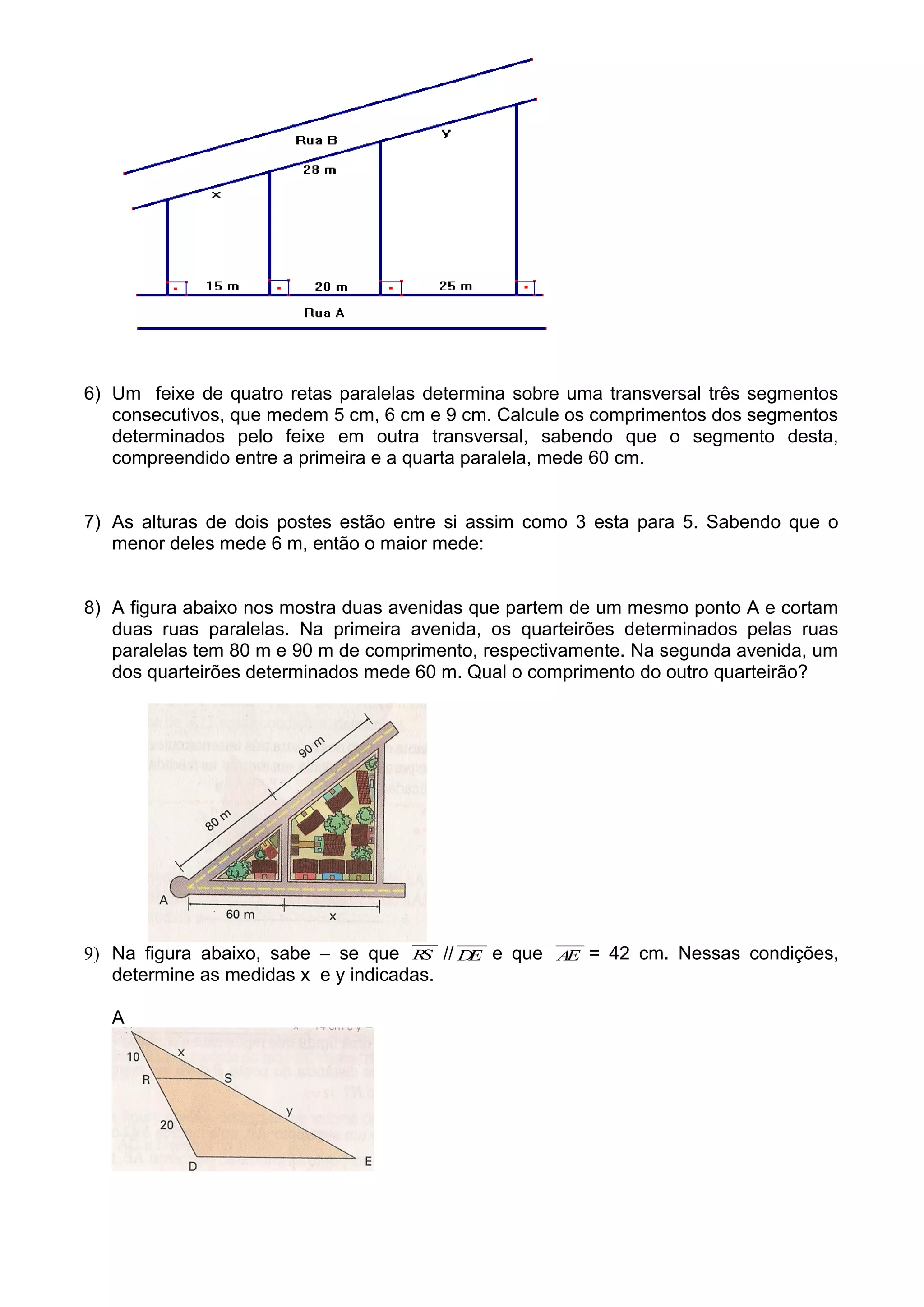 Exercícios Teorema De Tales Pdf - FDPLEARN