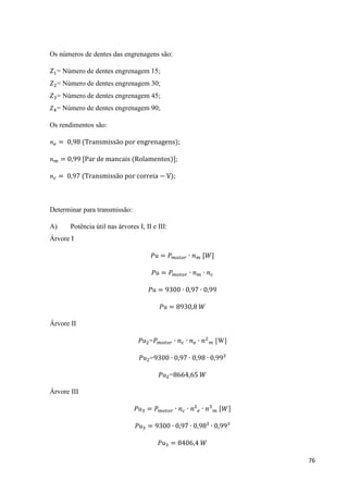 Lista de exercícios Elemaq I | PDF