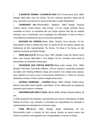 Lista de filmes | DOC