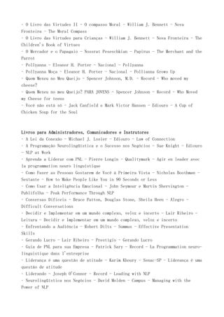 Lista de livros | DOCX