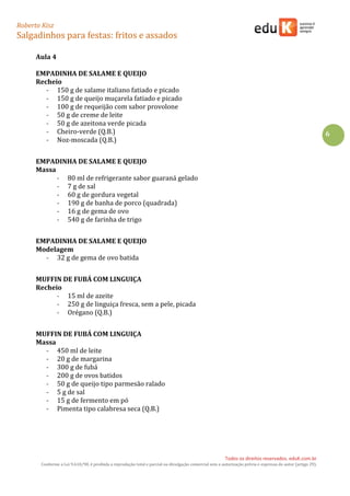 Lista de materiais salgadinhos para festas + dia bonus (1) | PDF