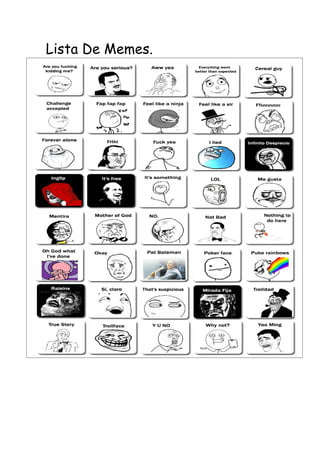 Lista De Los Memes
