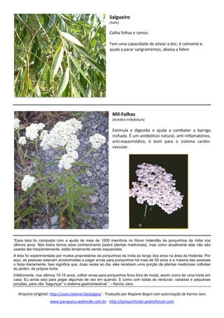 Lista de plantas e ervas comestIveis | PDF