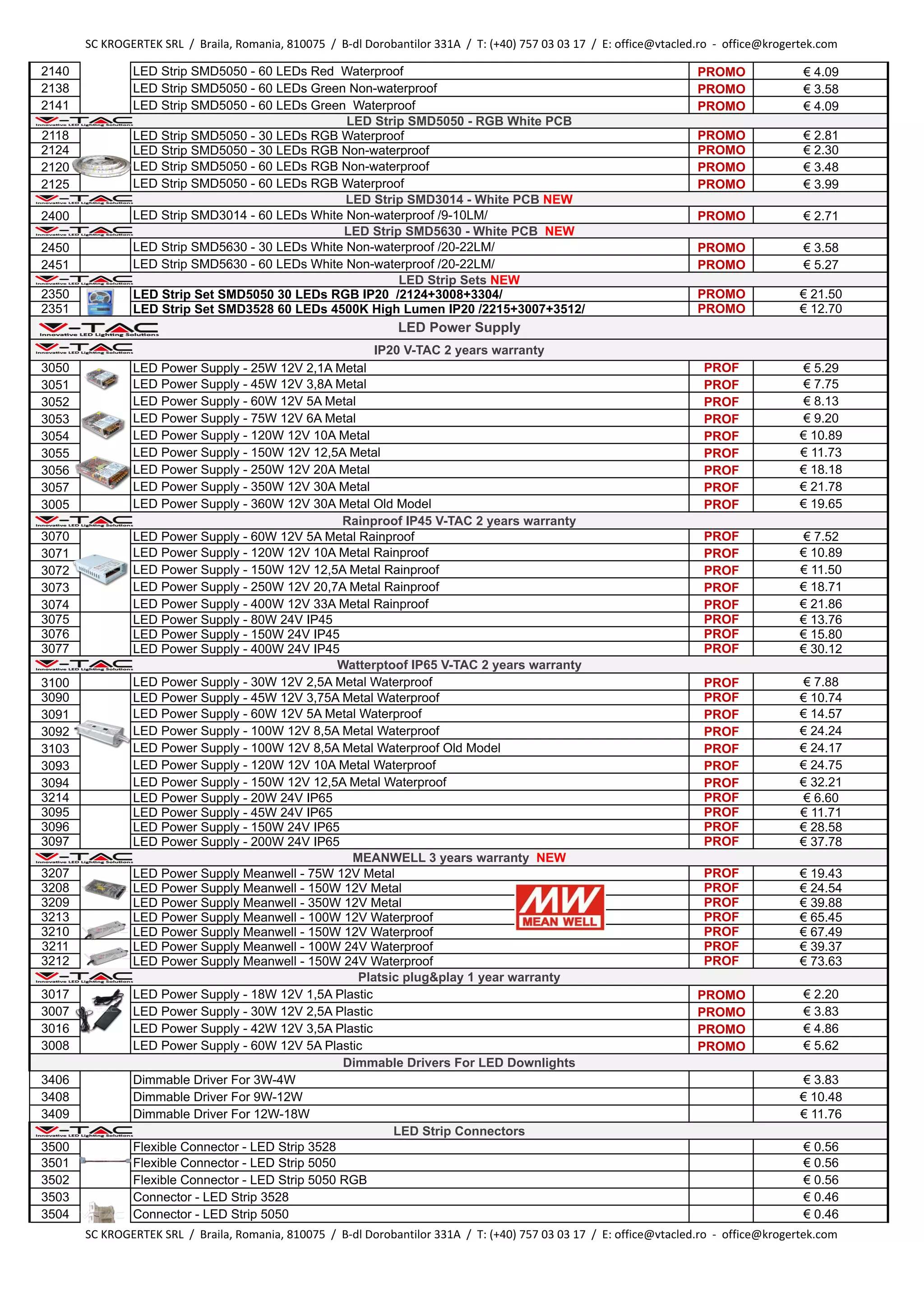 Lista de preturi 21 martie V-TAC Romania - www.vtacled.ro | Computer ...