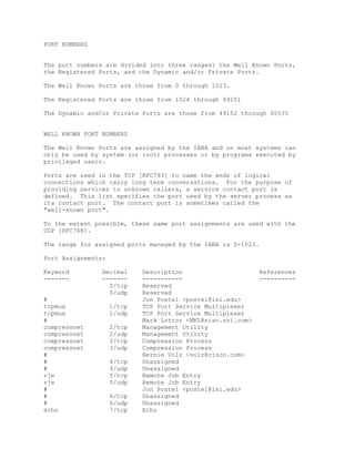 Lista de puertos completa | PDF