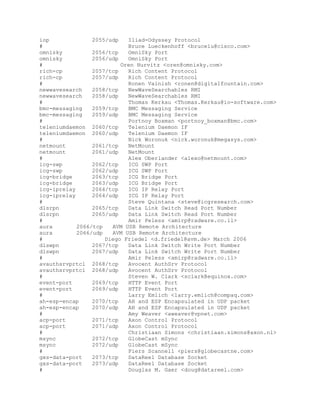 Lista de puertos completa | DOC