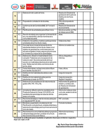 Lista de verificación para el biae ugel rio tambo word 2017 | DOCX