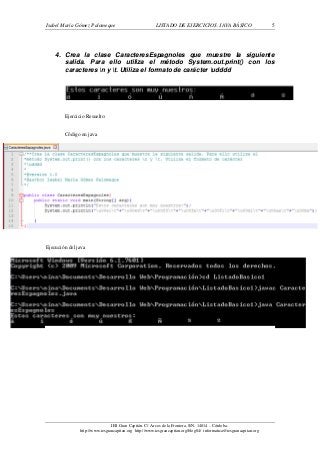 Ejercicios de Java Básico. Listado 1 de Ejercicios.Programación. | PDF