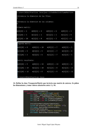 Listado Ejercicios Básicos Java 5 | PDF