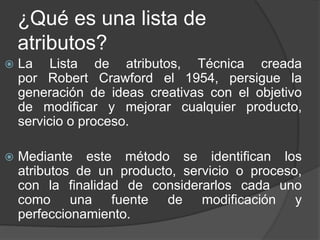 Listado de atributos | PPTX