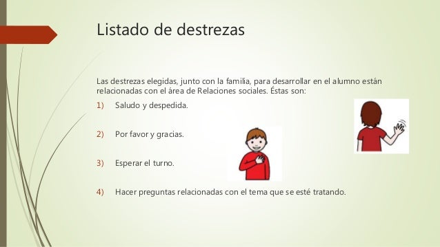 Listado de destrezas