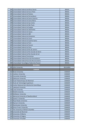 Listado de instituciones de educación superior extranjeras para registro automático de títulos ...