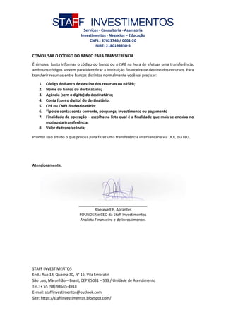 Lista dos Codigos Bancarios do Brasil.docx