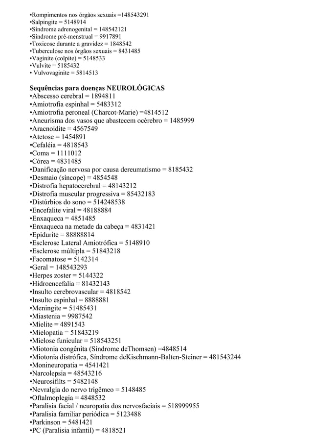 Lista de sequencias numéricas de Grabovoi | PDF
