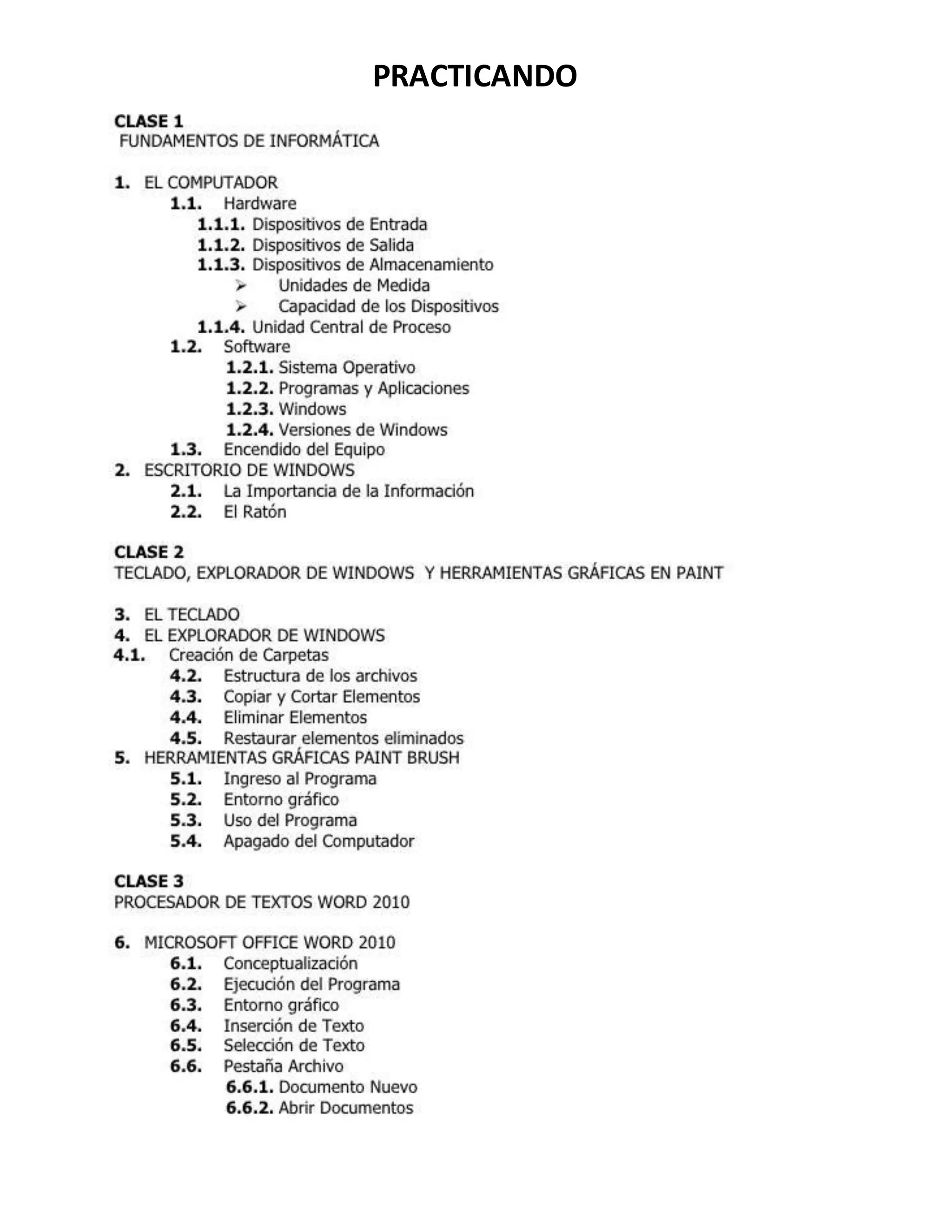 Lista multinivel | DOCX
