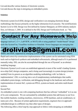 List and describe various features of electronic systems.List and .pdf