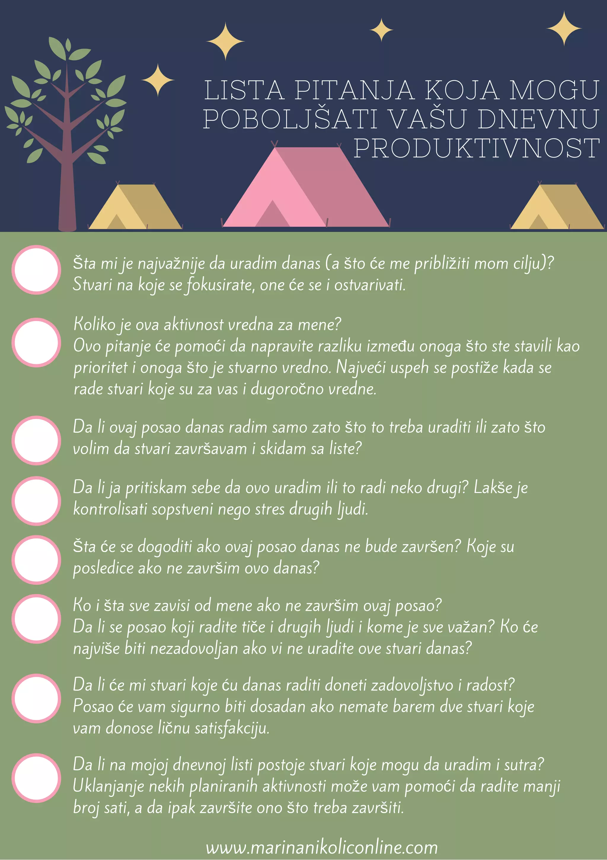 Lista pitanja koja mogu poboljšati vašu dnevnu produktivnost | PDF