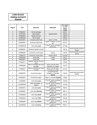 Lista pret catalog accesorii superb 21.10.2011