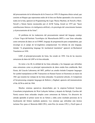 Listas como estructura de datos.. | DOCX
