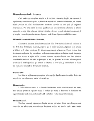 Listas como estructura de datos.. | DOCX