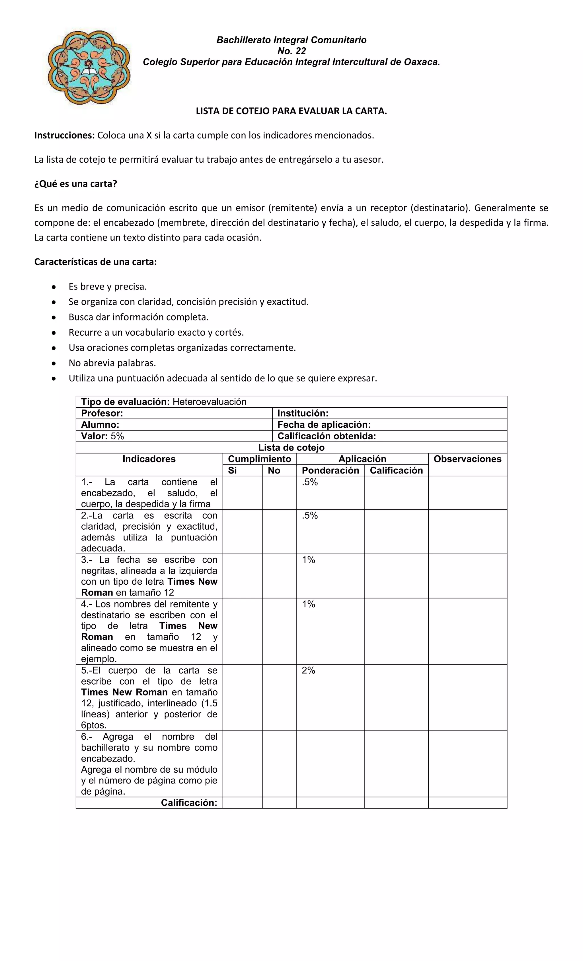 Listas de cotejo | PDF