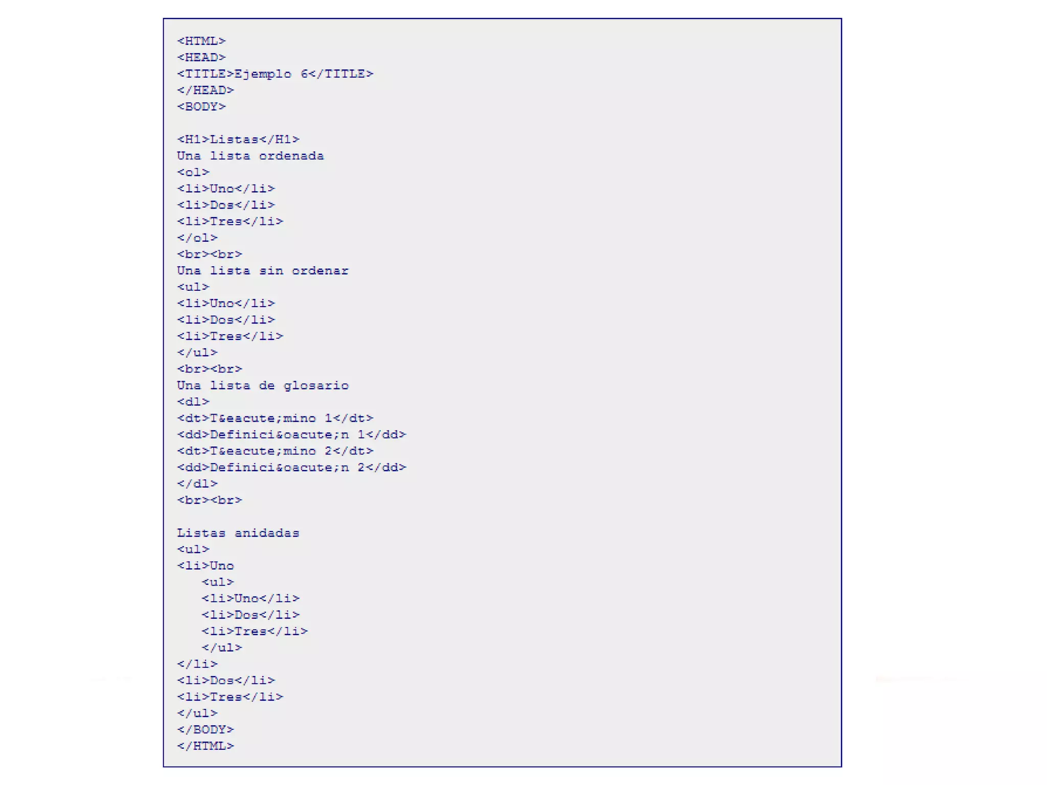 listas en html | PPTX