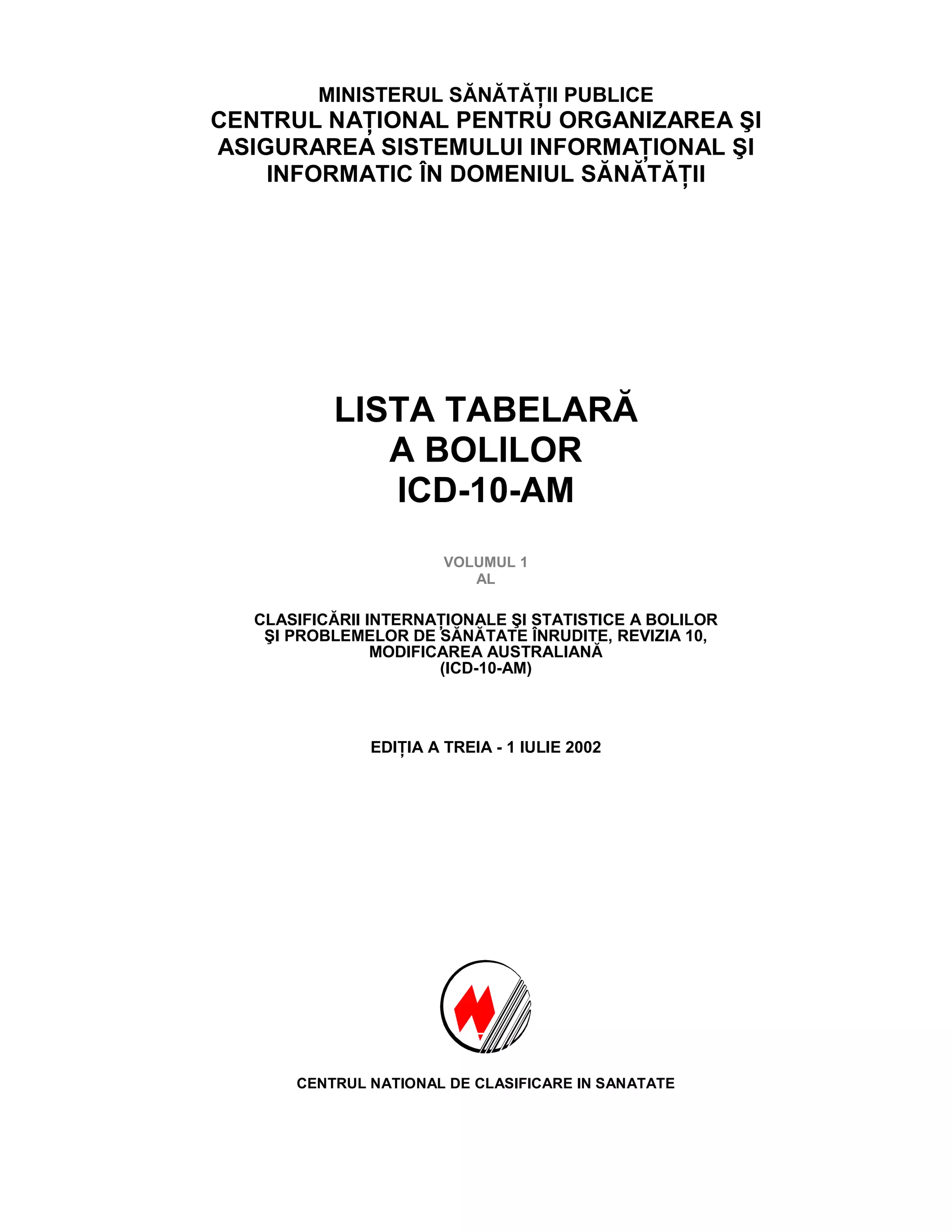 Lista tabelara boli_icd_10_am | PDF