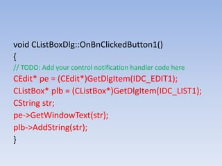 MFC List box | PPT