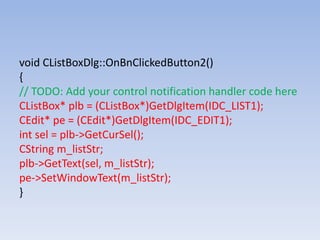 MFC List box | PPT