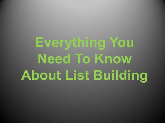 List building bulletin | PPSX