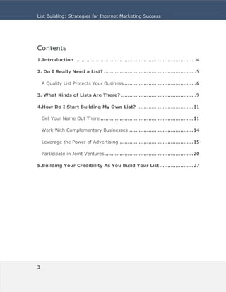 List building strategies | DOCX